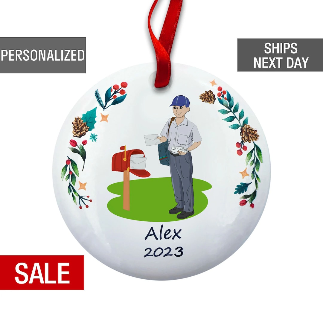 Personalized Mailman Christmas Ornament, Postman, Mail Carrier, Postal ...