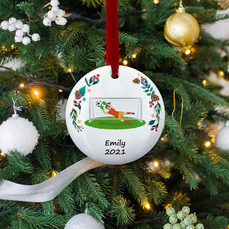 Goalkeeper Christmas Ornament Female Soccer Player Personalized Gift - Etsy