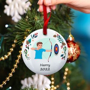 Archery Christmas Ornament Personalized Bow and Arrow Gift Keepsake - Etsy