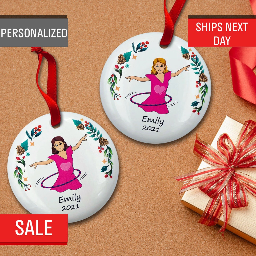 Hula Hoop Girl Christmas Tree Ornament Personalized, Hooping, Hoop ...