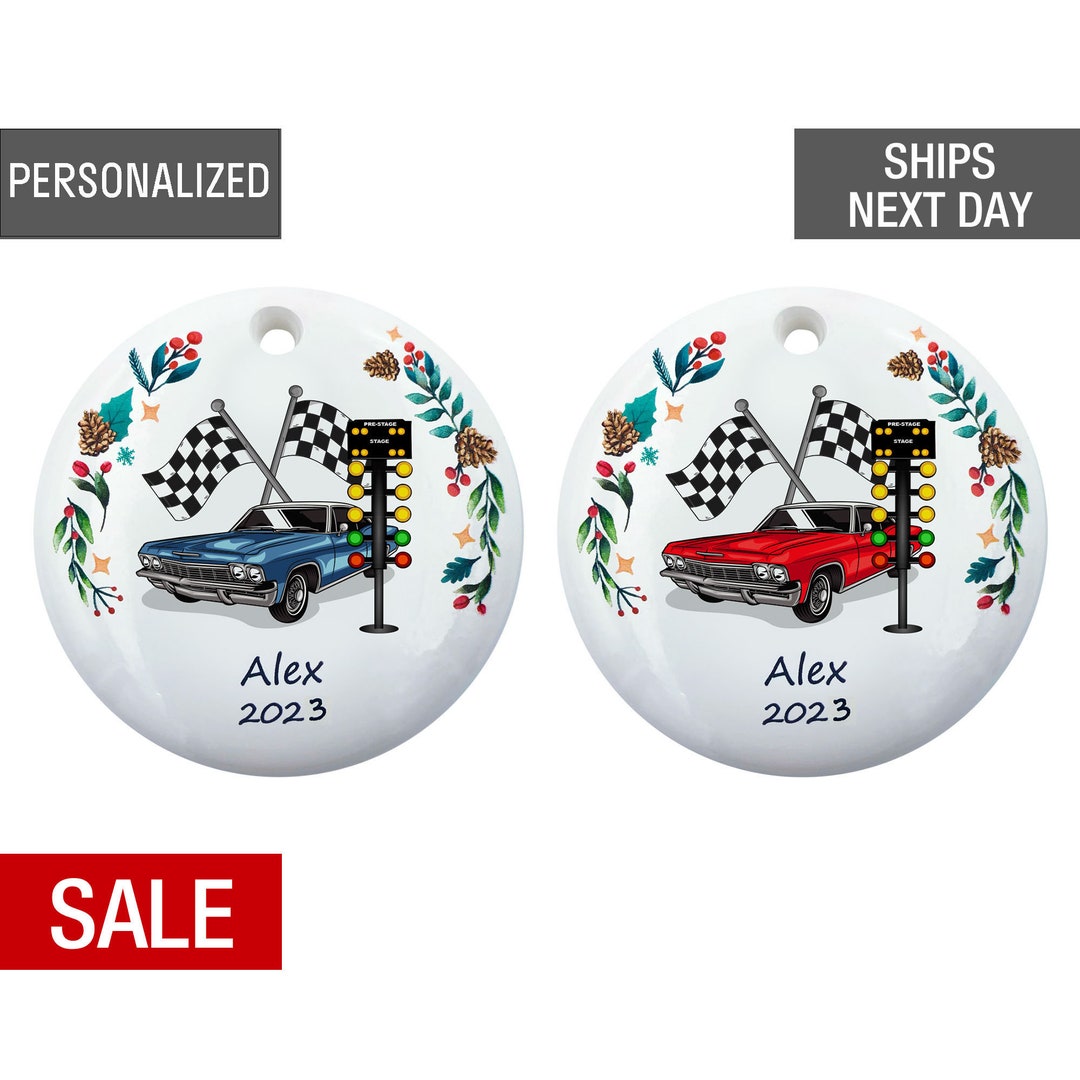 Drag Race Car Christmas Ornament Personalized, Racer Gift, Love Racing ...
