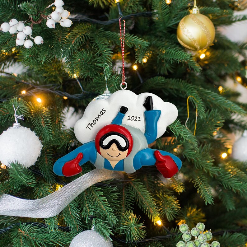 Skydiver Christmas Ornament Personalized, Skydiving Ornaments ...