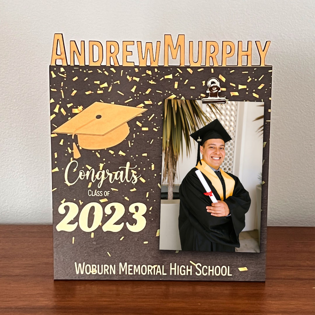 Graduation Custom Photo Wood Frame, Personalized Class of 2024 Gift for ...
