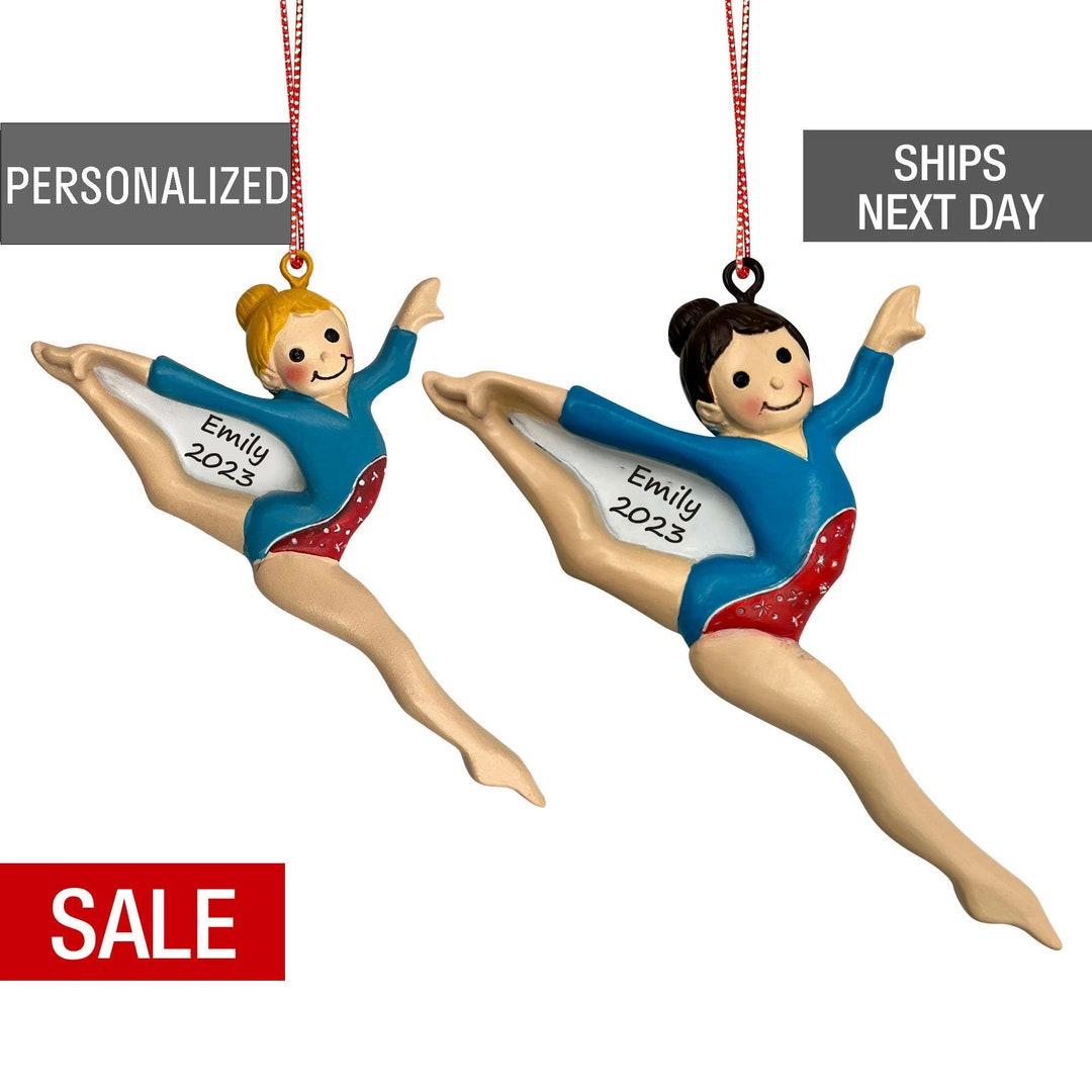 Gymnastics Girl Christmas Ornament Personalized, Gymnast, Cartwheel ...