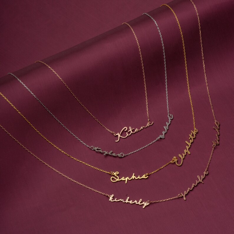 Multiple Minimalist Name Necklace, 2 Names Necklace, Custom 14K Gold ...