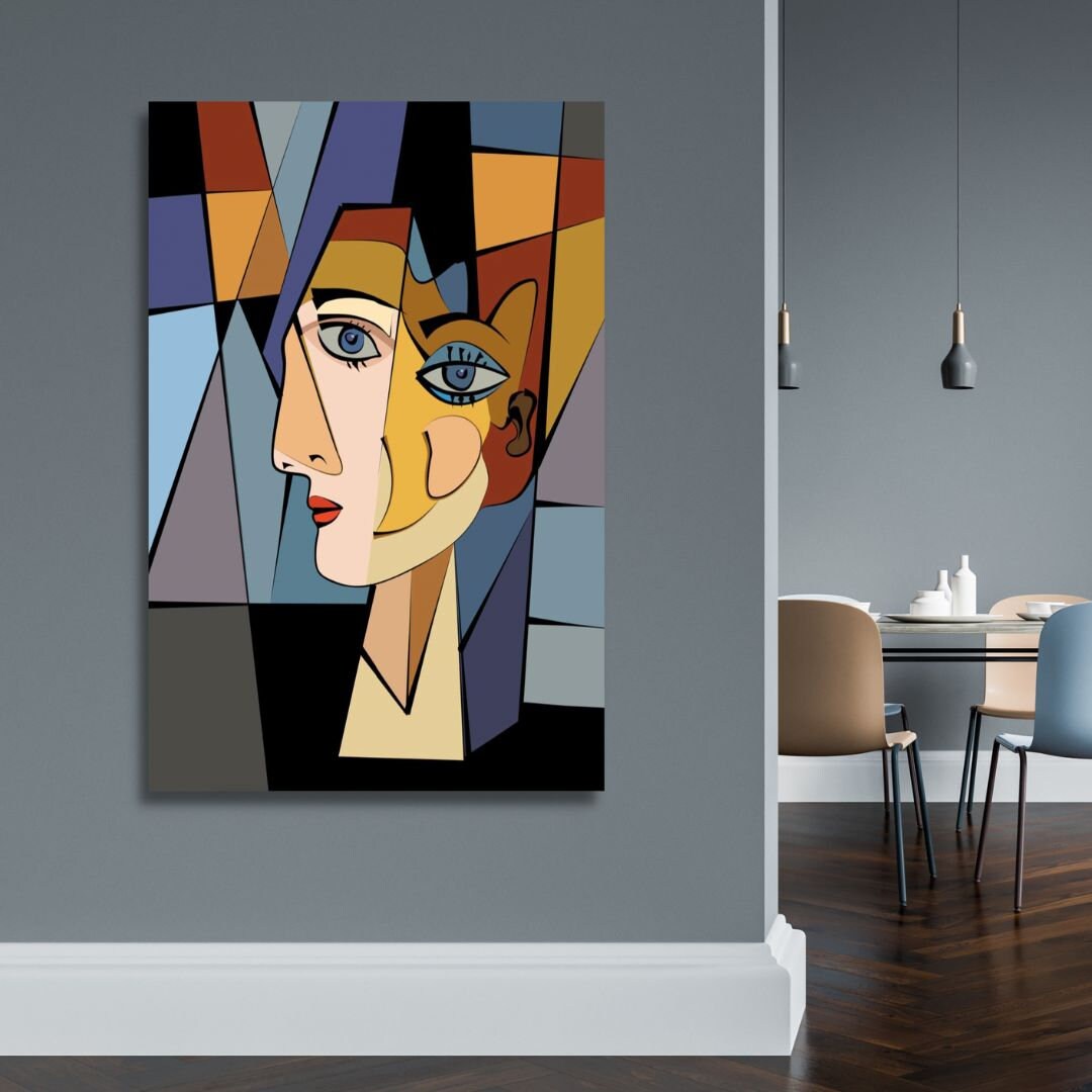 Cubism Style Portrait Art Ready to Hang - Etsy