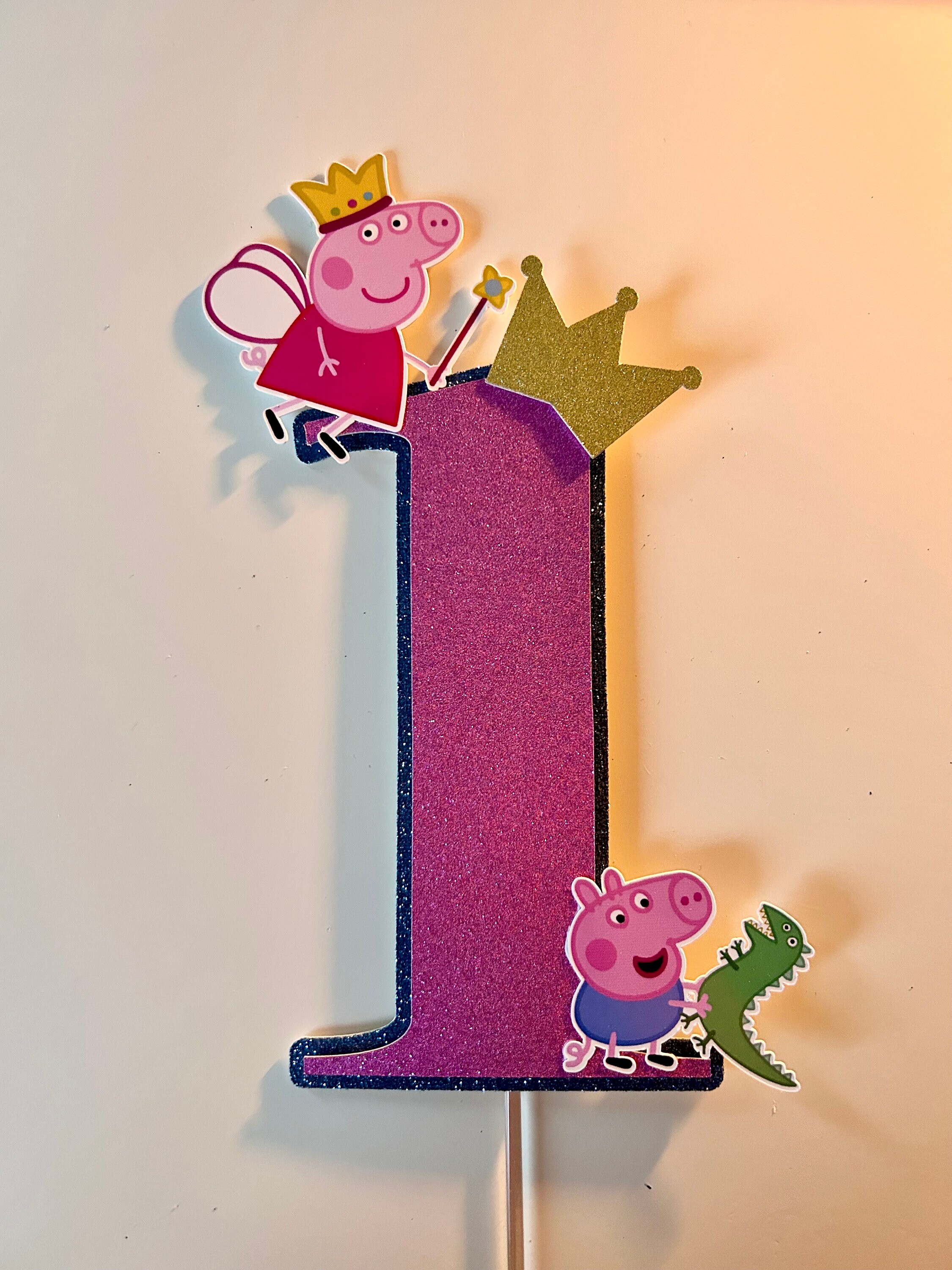 Peppa Pig Number Cake Topper and Name Charm. Personalised - Etsy