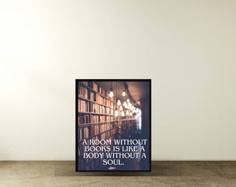 A Room Without Books is Like a Body Without a Soul Vinyl Wall Decal ...