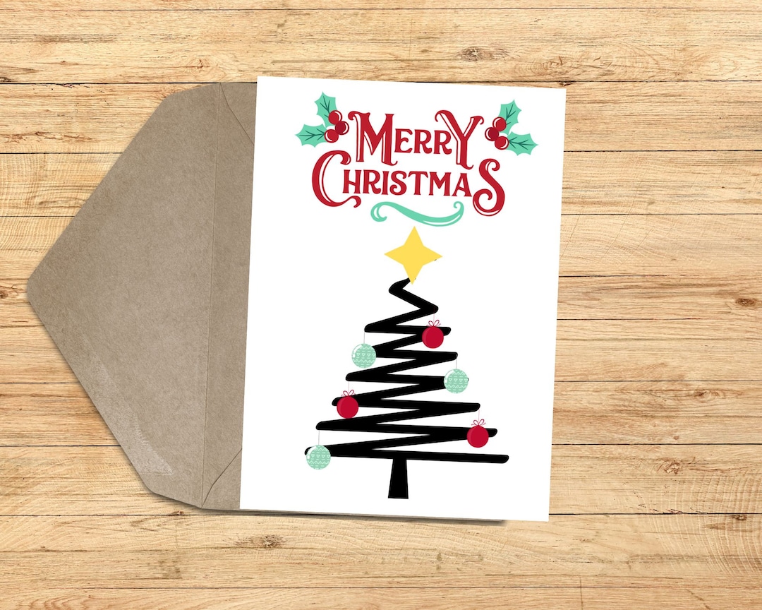 Simple Merry Christmas Card. Digital Product - Etsy