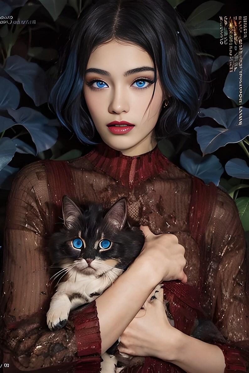 Poster the Witch's Baptism of Tracy Odell, cat and Ivy, Digital Print ...