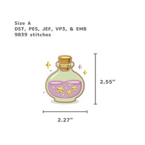 Magic Potion Bottle Embroidery File Witchy Magic Jar With Sparkles ...