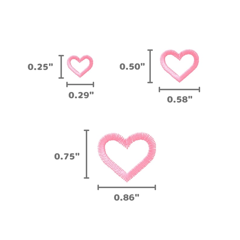 Mini Heart Outline Embroidery Design Set Small Machine File Dst Pes Jef ...