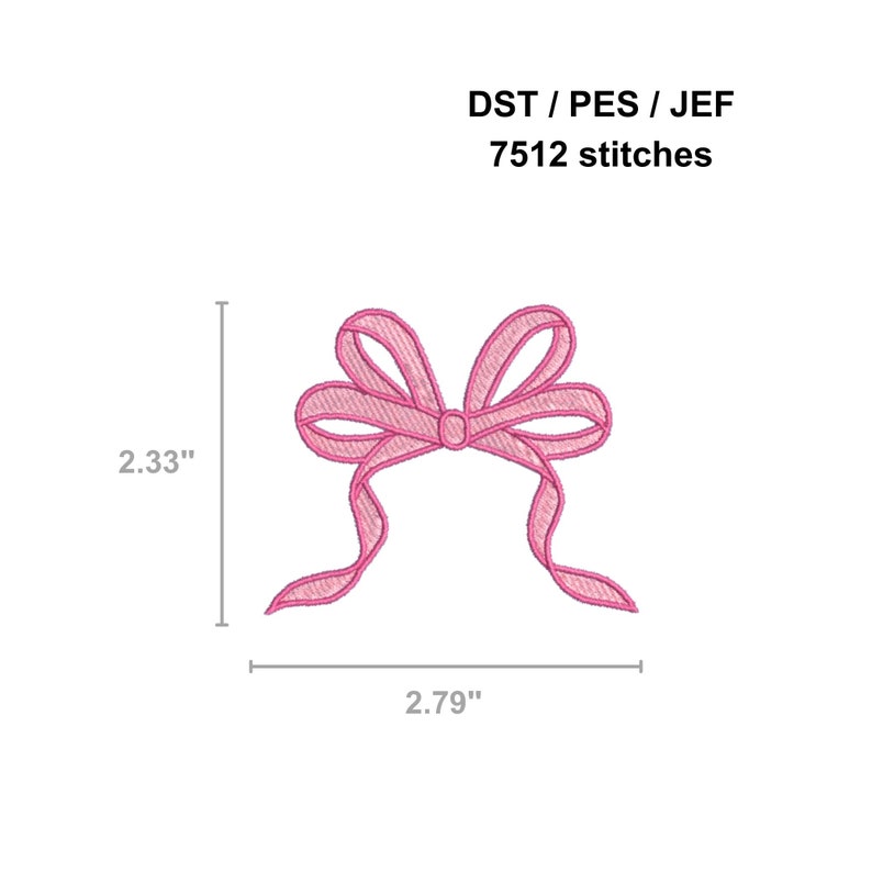 Gift Ribbon Embroidery Machine File Present Ballerina Bow Design Dst ...