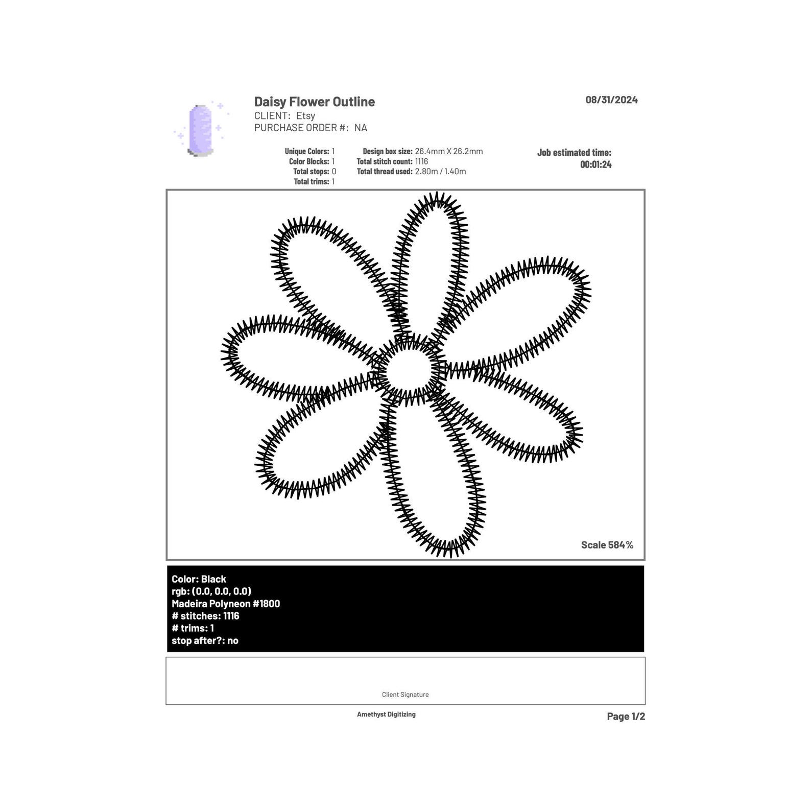 Daisy Flower Outline Small Machine Embroidery File Dst Pes Emb Jef - Etsy