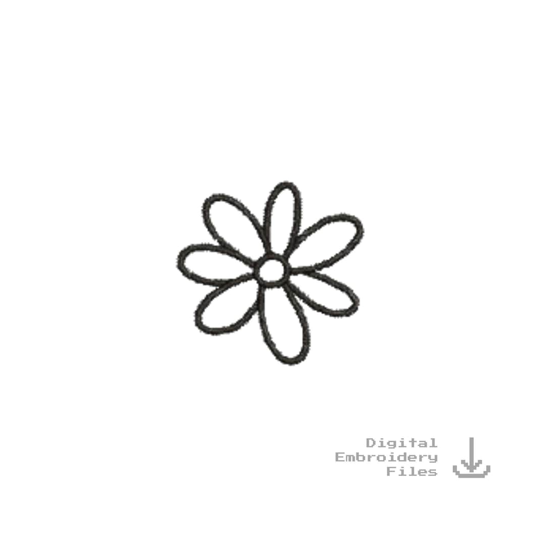 Daisy Flower Outline Small Machine Embroidery File Dst Pes Emb Jef - Etsy