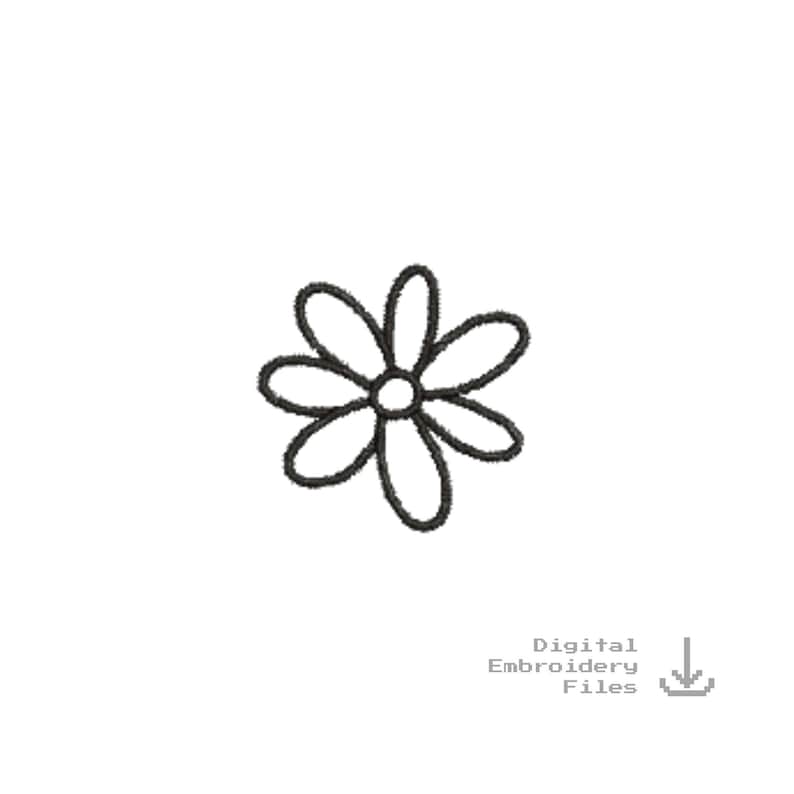 Daisy Flower Outline Small Machine Embroidery File Dst Pes Emb Jef - Etsy