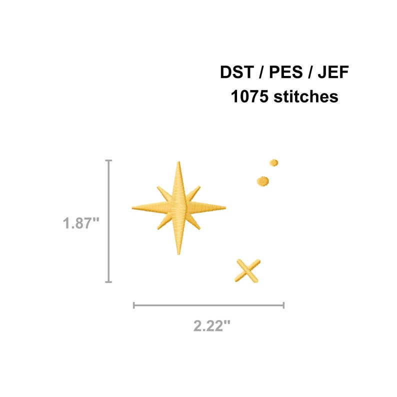 Mini Sparkle Stars Embroidery File Kawaii Accent Design Dst Pes Jef - Etsy