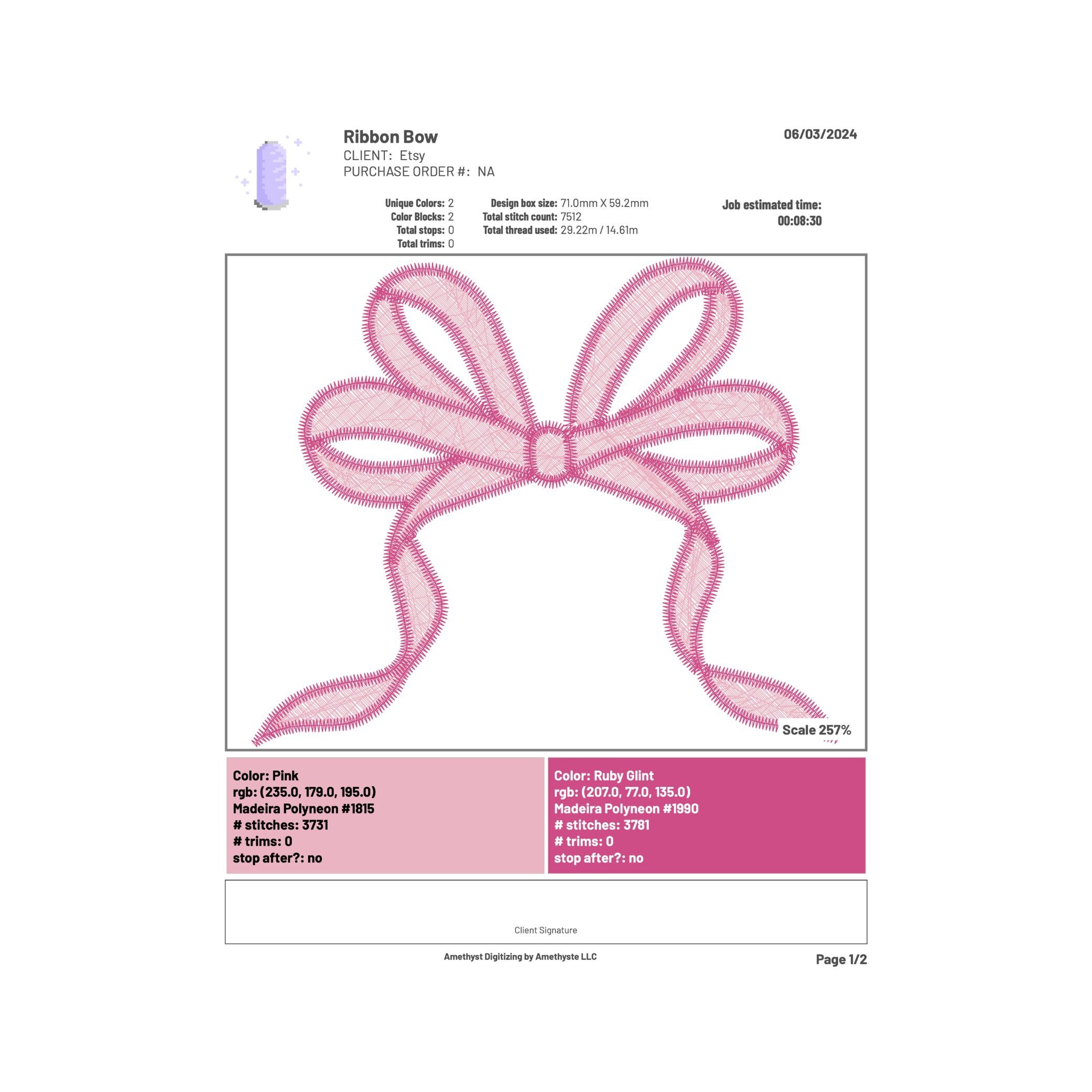 Gift Ribbon Embroidery Machine File Present Ballerina Bow Design Dst ...