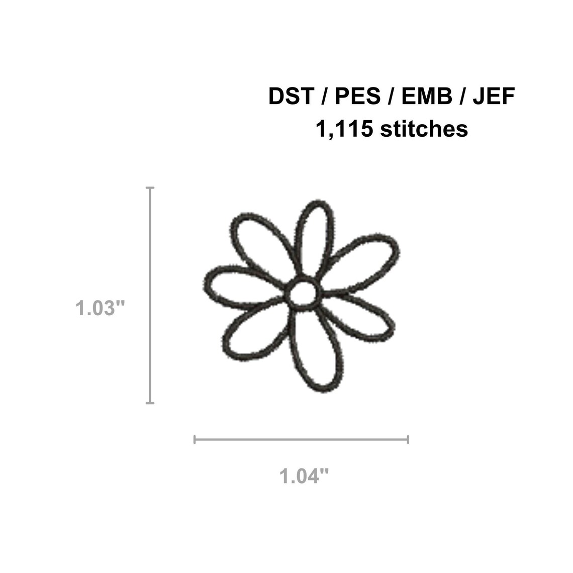 Daisy Flower Outline Small Machine Embroidery File Dst Pes Emb Jef - Etsy