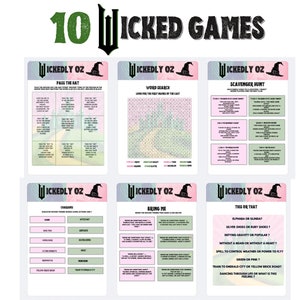 WICKED Party Printable Games - Instant Download & Loads of Fun for Kids ...