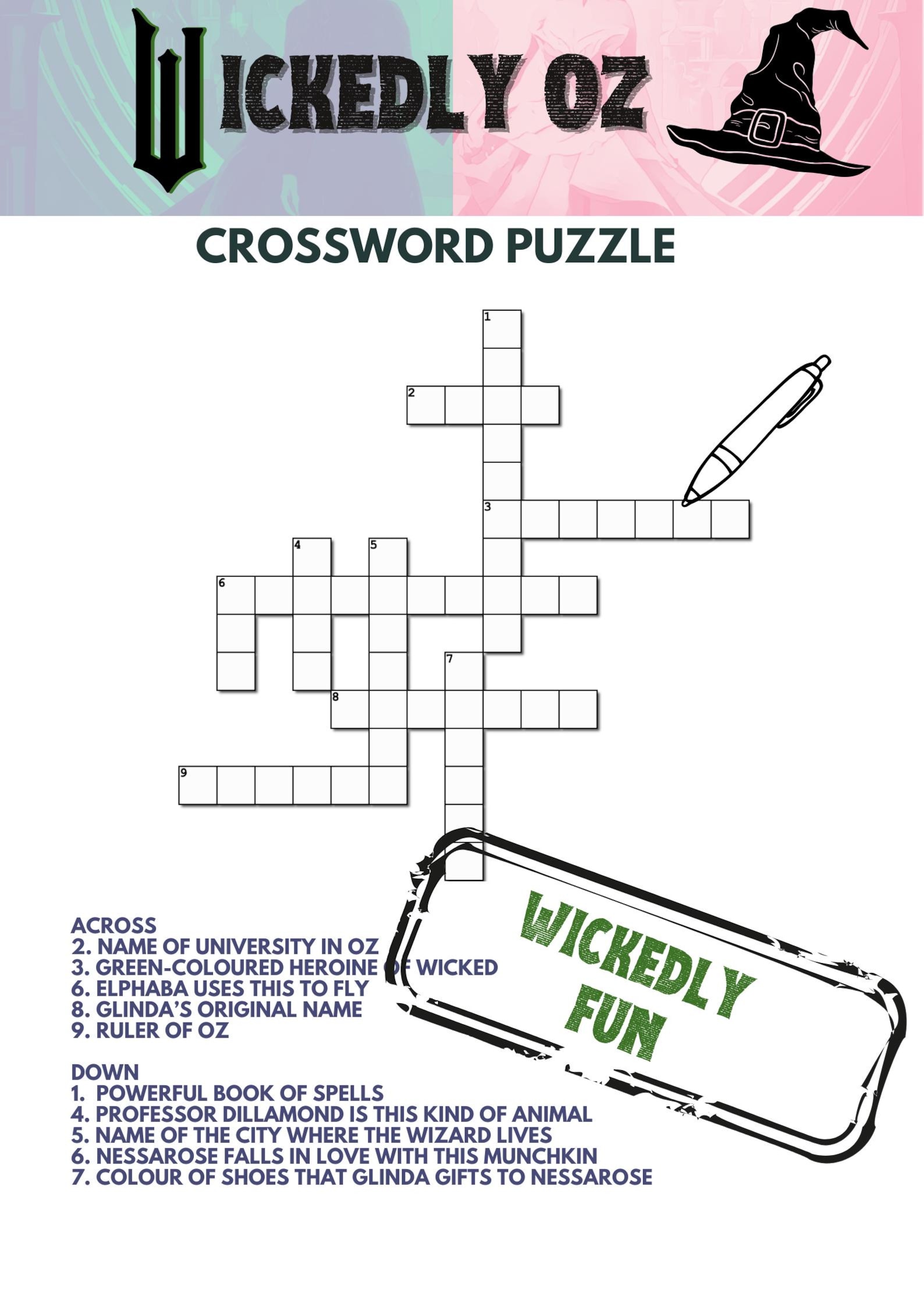 WICKED Party Printable Games - Instant Download & Loads of Fun for Kids ...