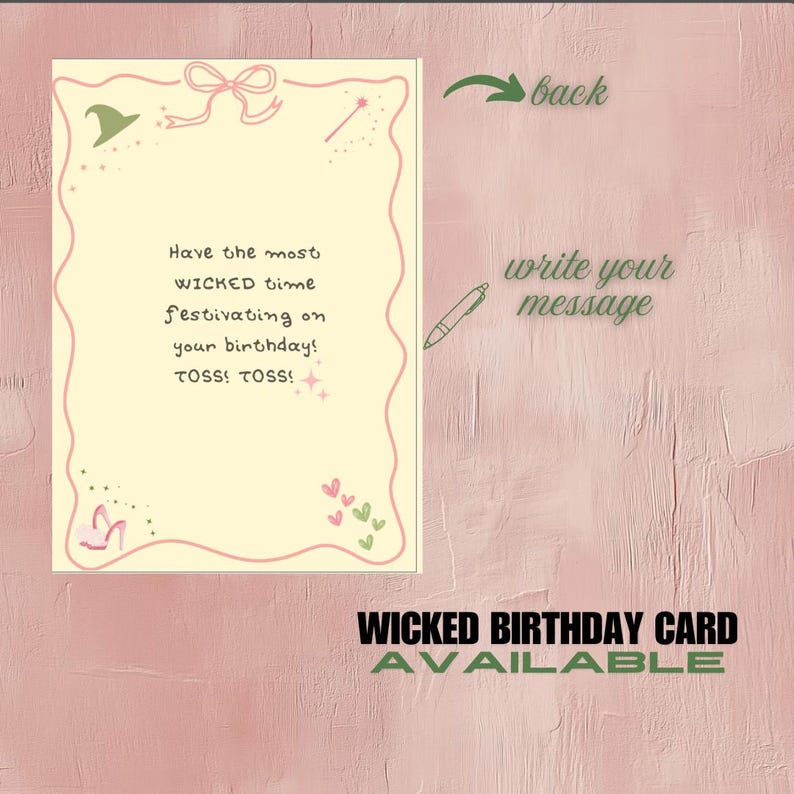Wicked Birthday Postcard Printable - Instant Download - Etsy