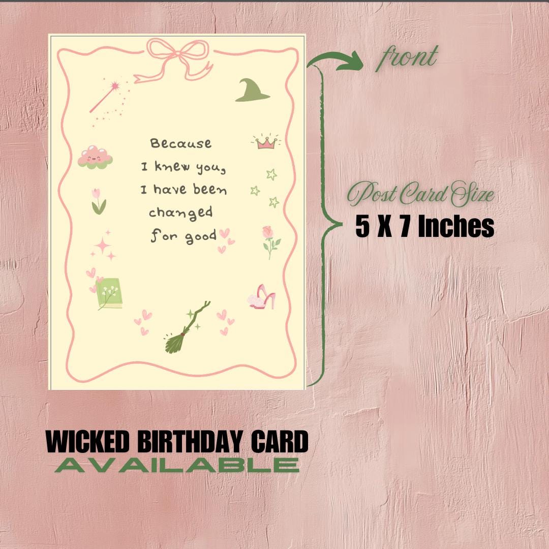 Wicked Birthday Postcard Printable - Instant Download - Etsy
