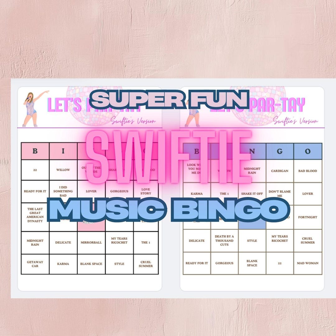 SWIFTIE SONG BINGO - Digital File - Etsy