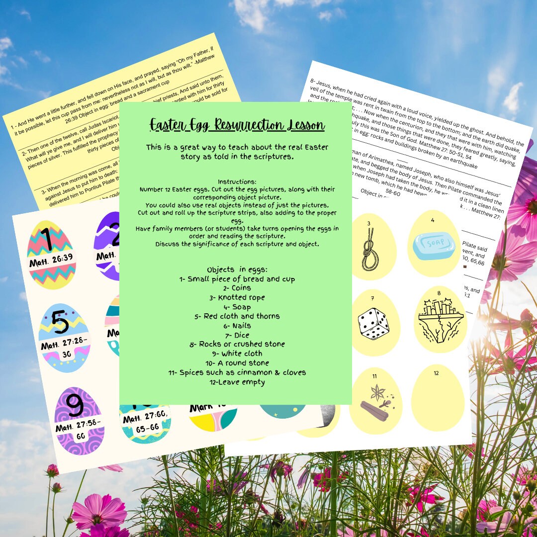 Easter Egg Printable Easter Story Eggs - Teach the True Story of Easter ...