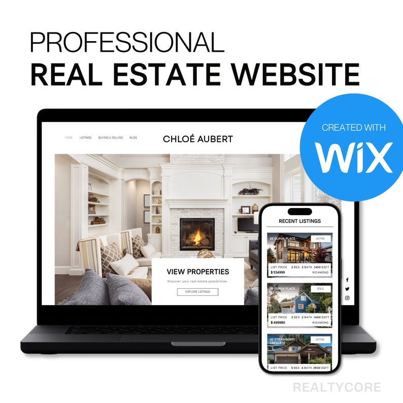 Real Estate Website Template Wix Realtor Website Marketing Real Estate ...