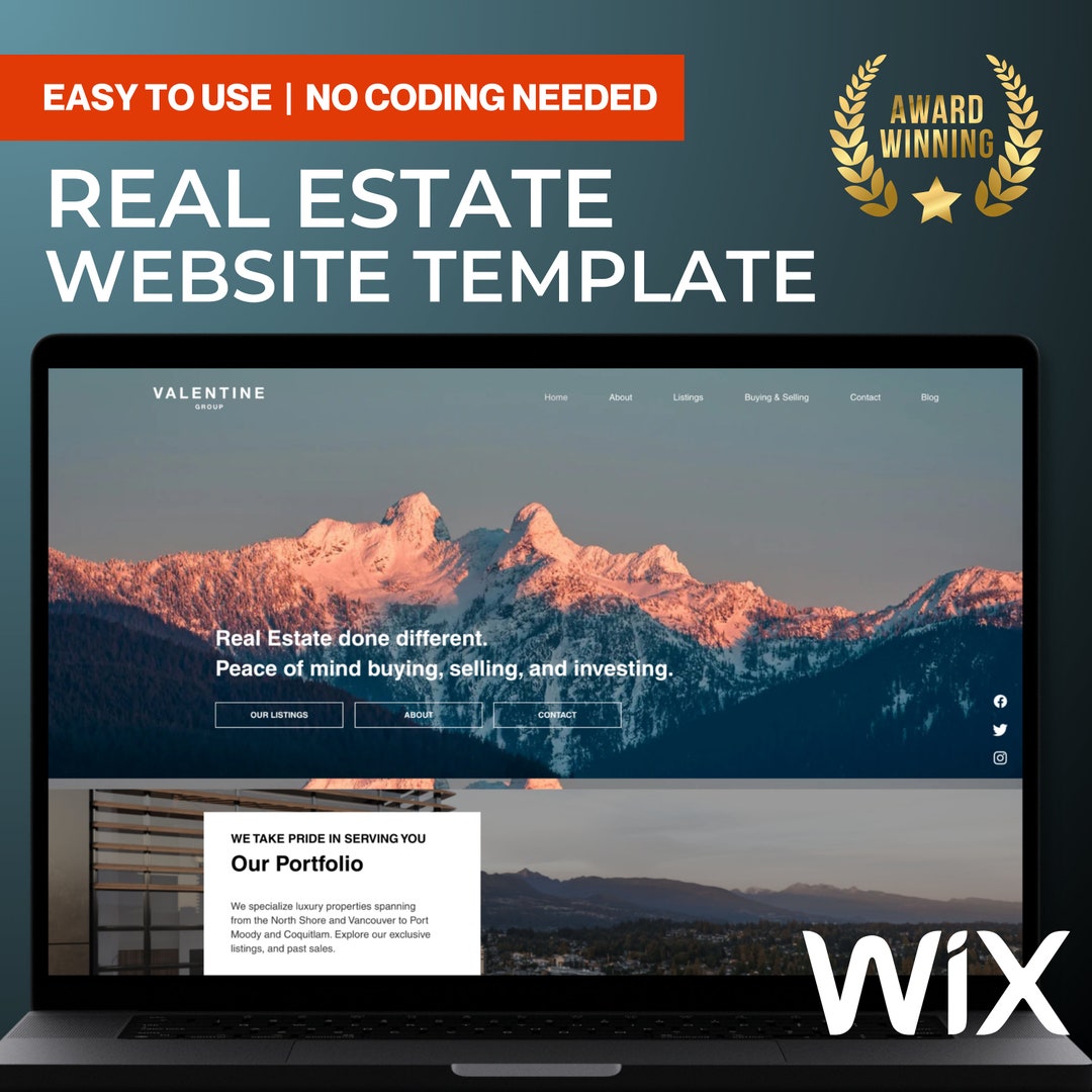 Real Estate Website Template Real Estate Marketing Real Estate Wix ...