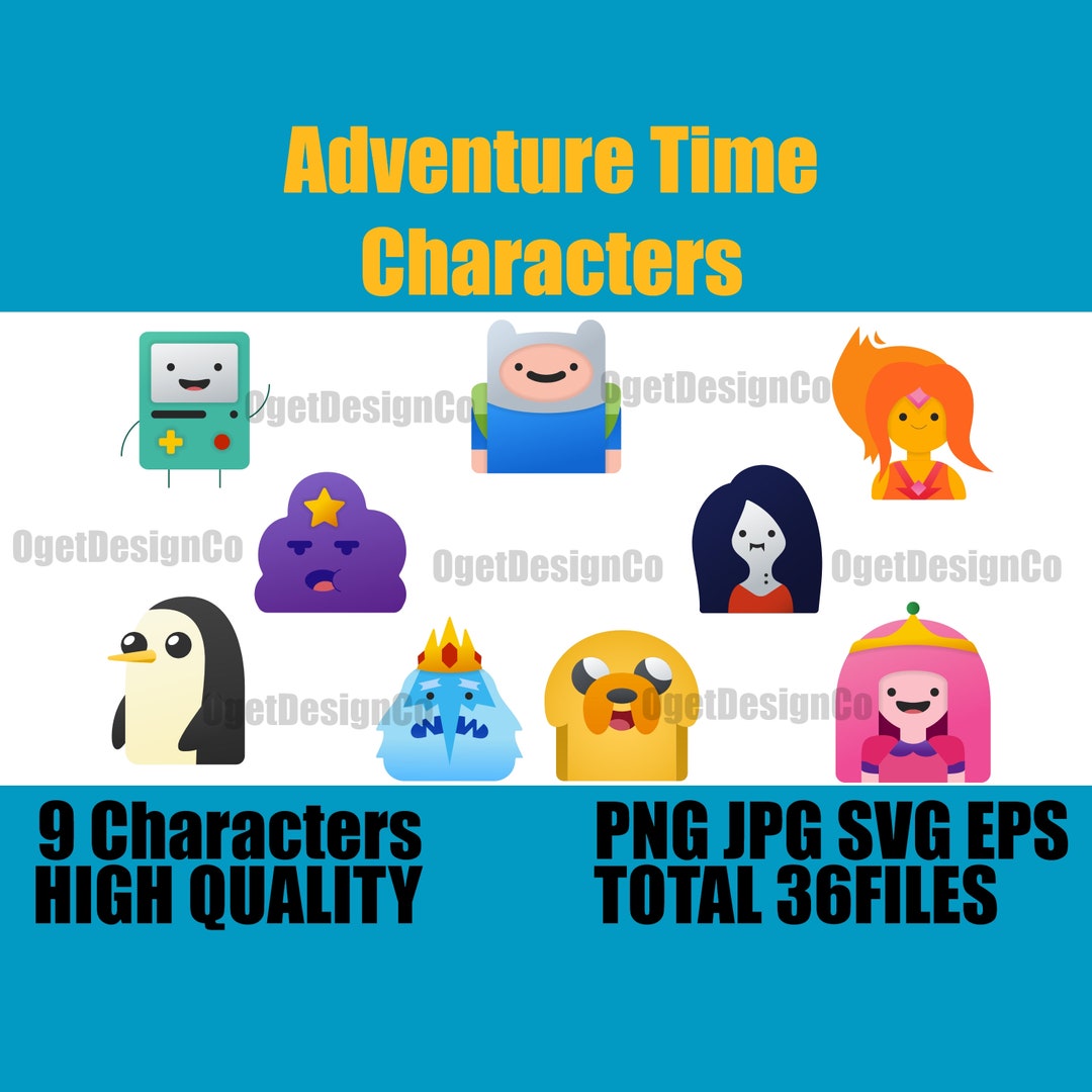 Adventure Time Clipart Bundle Svg for Cricut Cartoon Set of - Etsy