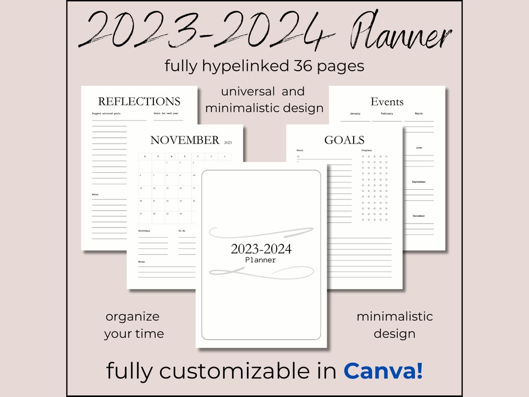 Year Planner Printable, Digital Calendar, Month Organization, to Do ...