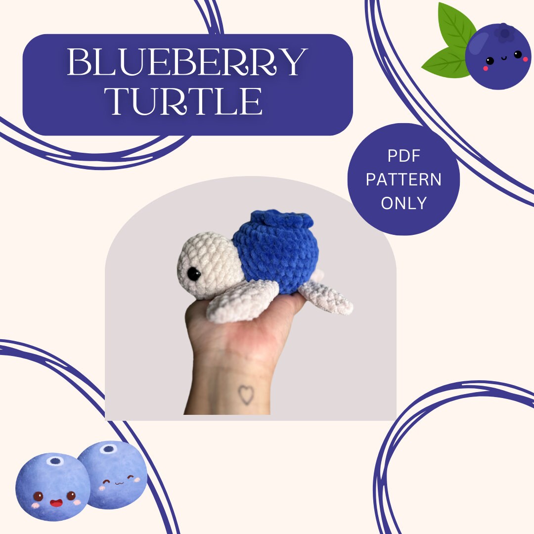BLUEBERRY Turtle Crochet Pattern /fruit Turtle /food Turtle /dessert ...