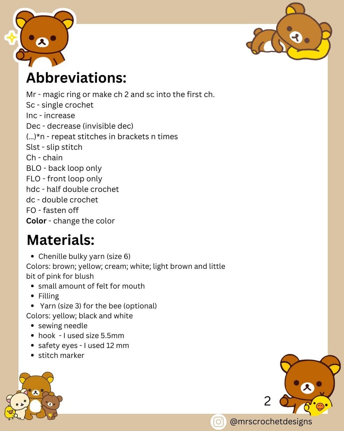 Kumma Bear Crochet Pattern / Rila Bear / Bear Pattern / Amigurumi ...