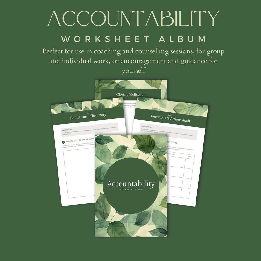 Accountability Printable Worksheet Kit 60 Pages PDF A4 & A5 Sizes ...