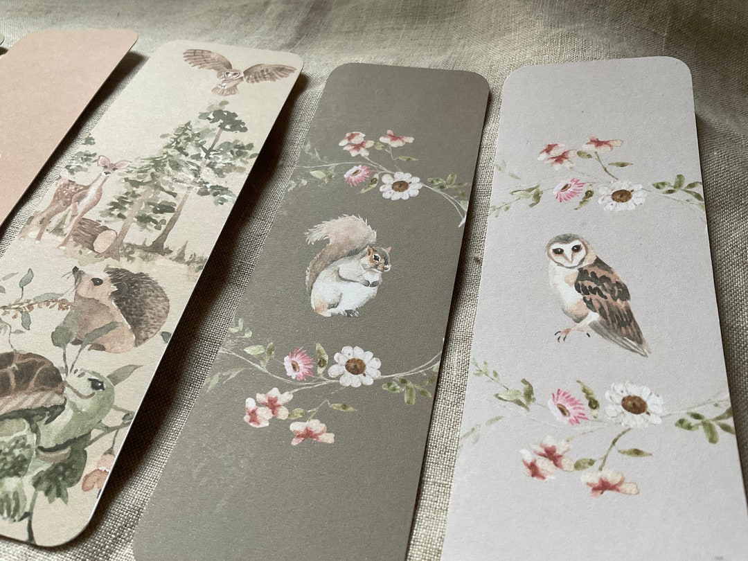 Wildlife Nature Themed Bookmark Set of 5 Woodland Bookmarks Gift for ...