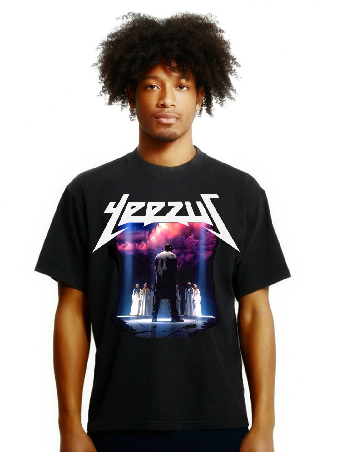 Kanye West Ye Yeezus Tour Angels Premium Heavyweight Boxy Washed Black ...