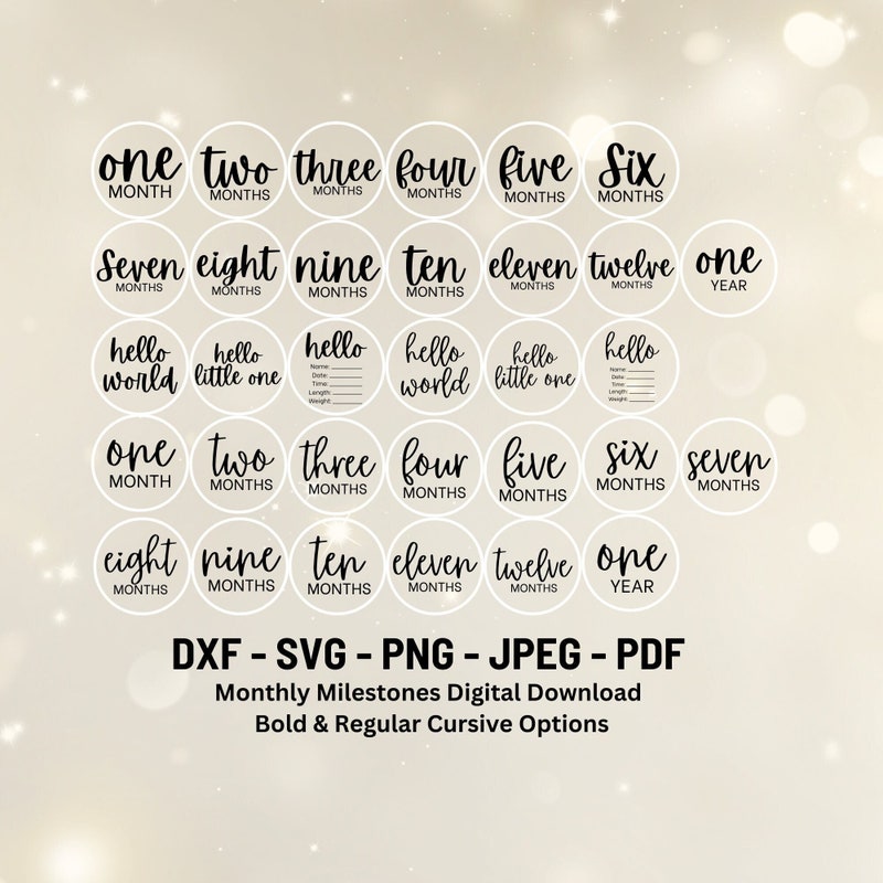 Baby Monthly Milestone Svg - Etsy