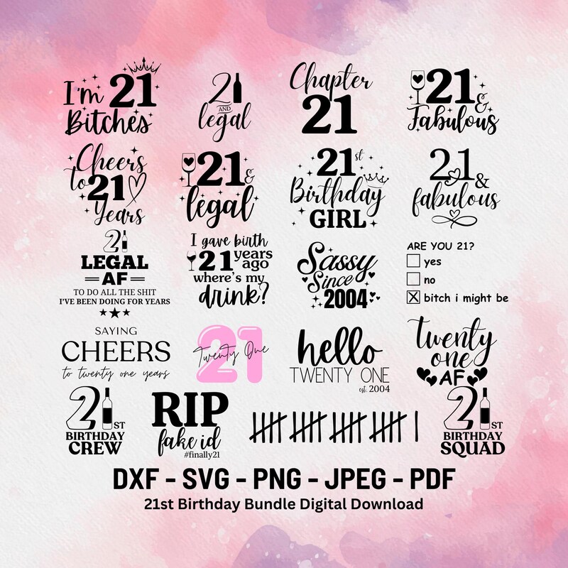Svg 21st Birthday - Etsy