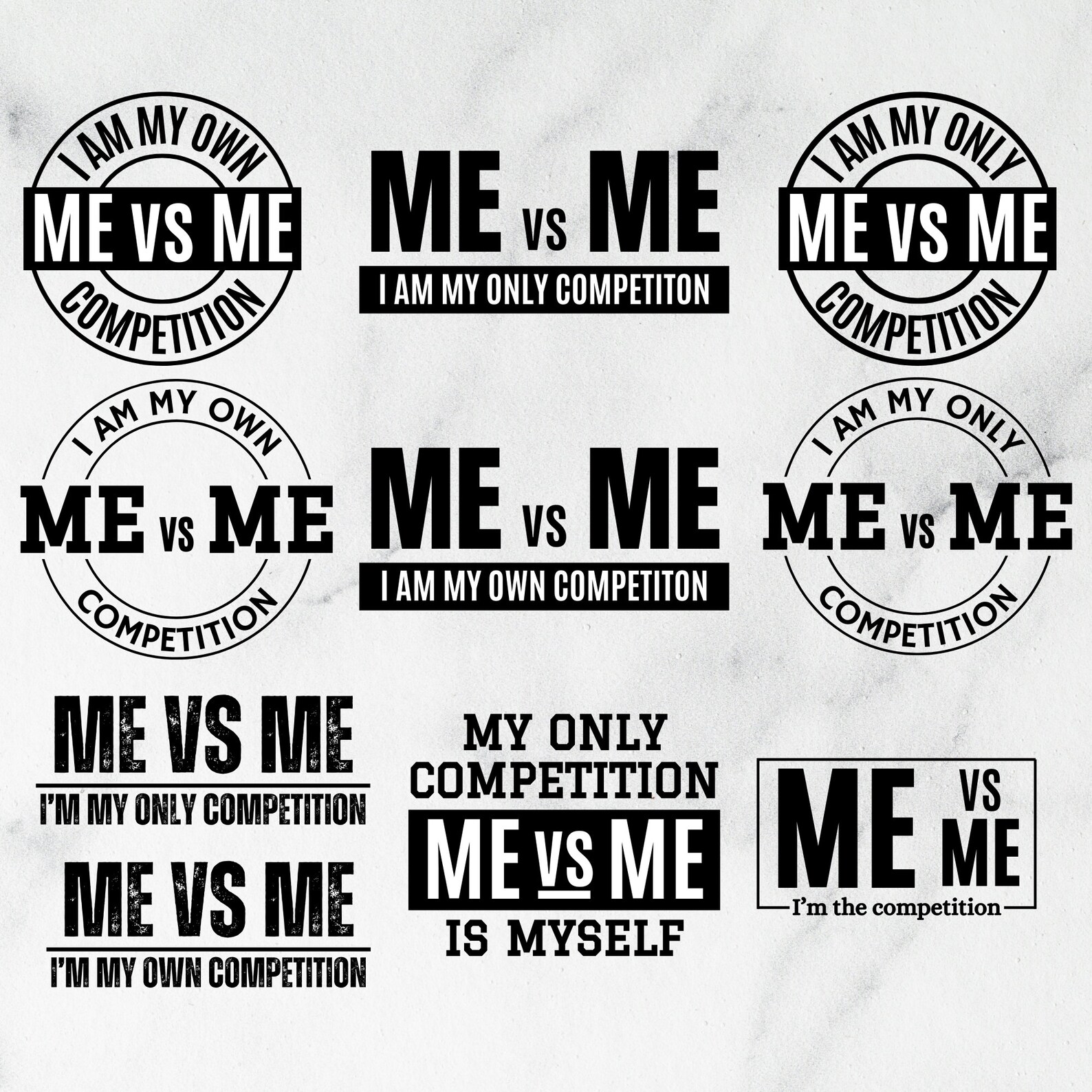 Me Vs Me Svg Bundle | I Am My Own Competition Digital | I Am My Only ...
