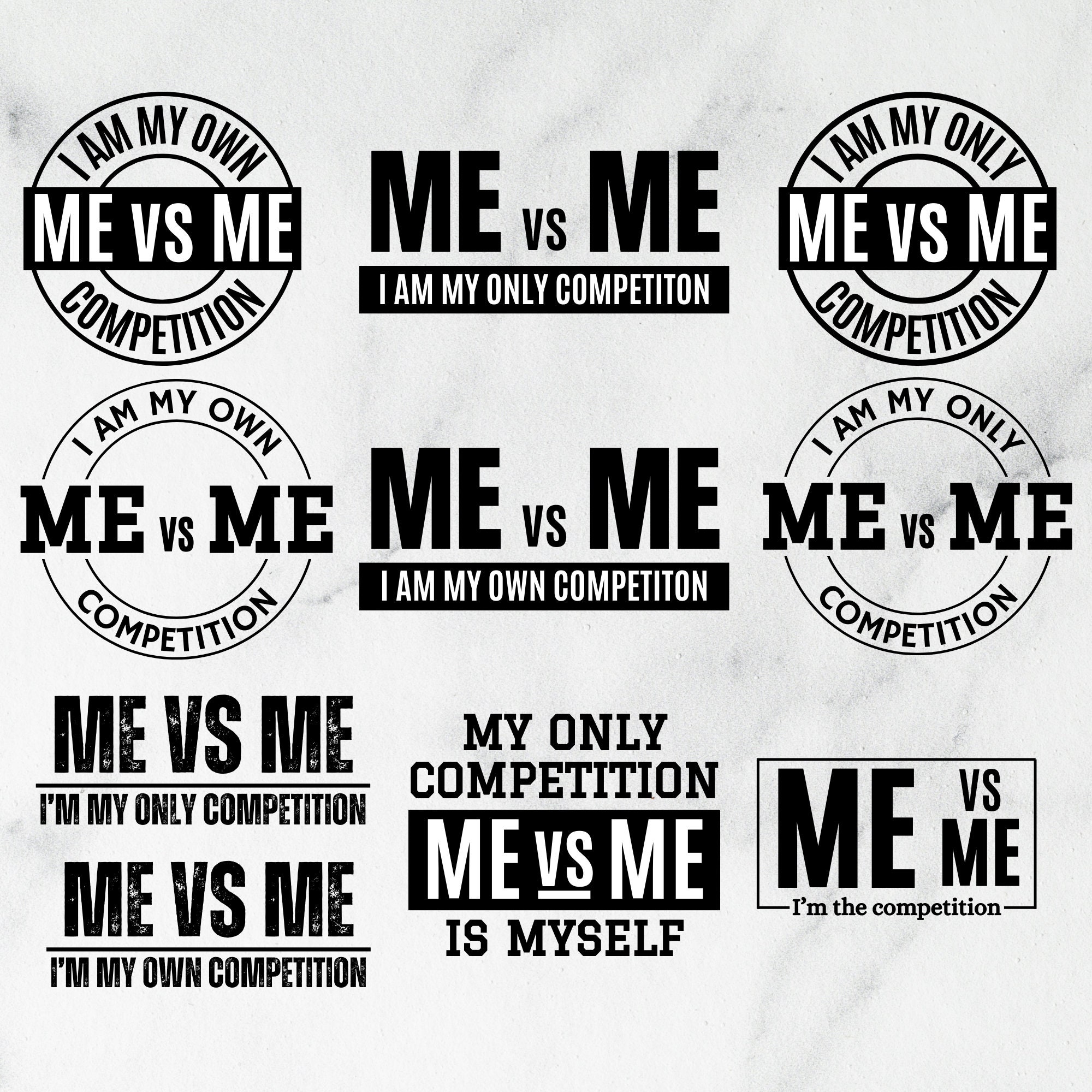 Me Vs Me Svg Bundle | I Am My Own Competition Digital | I Am My Only ...