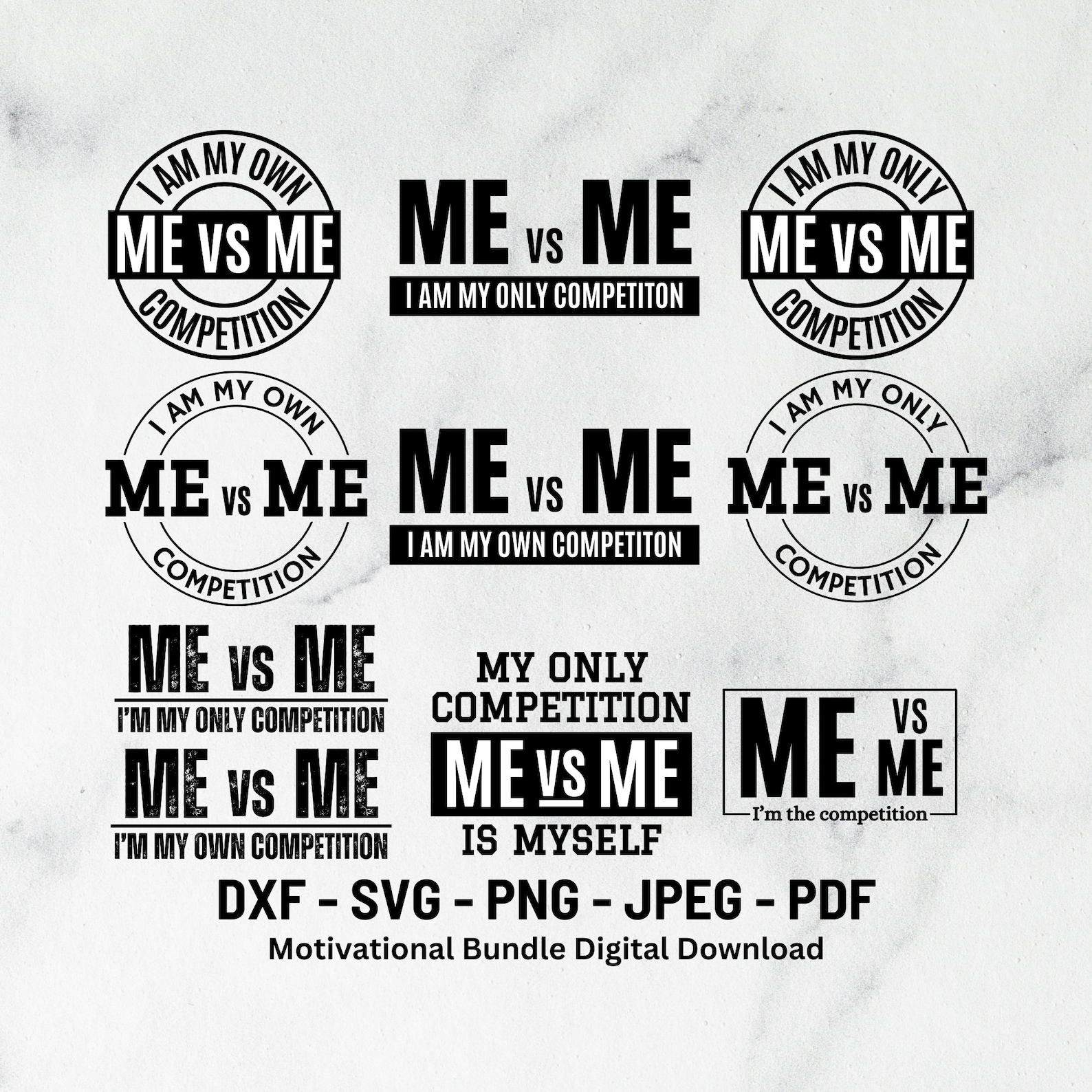 Me Vs Me Svg Bundle | I Am My Own Competition Digital | I Am My Only ...