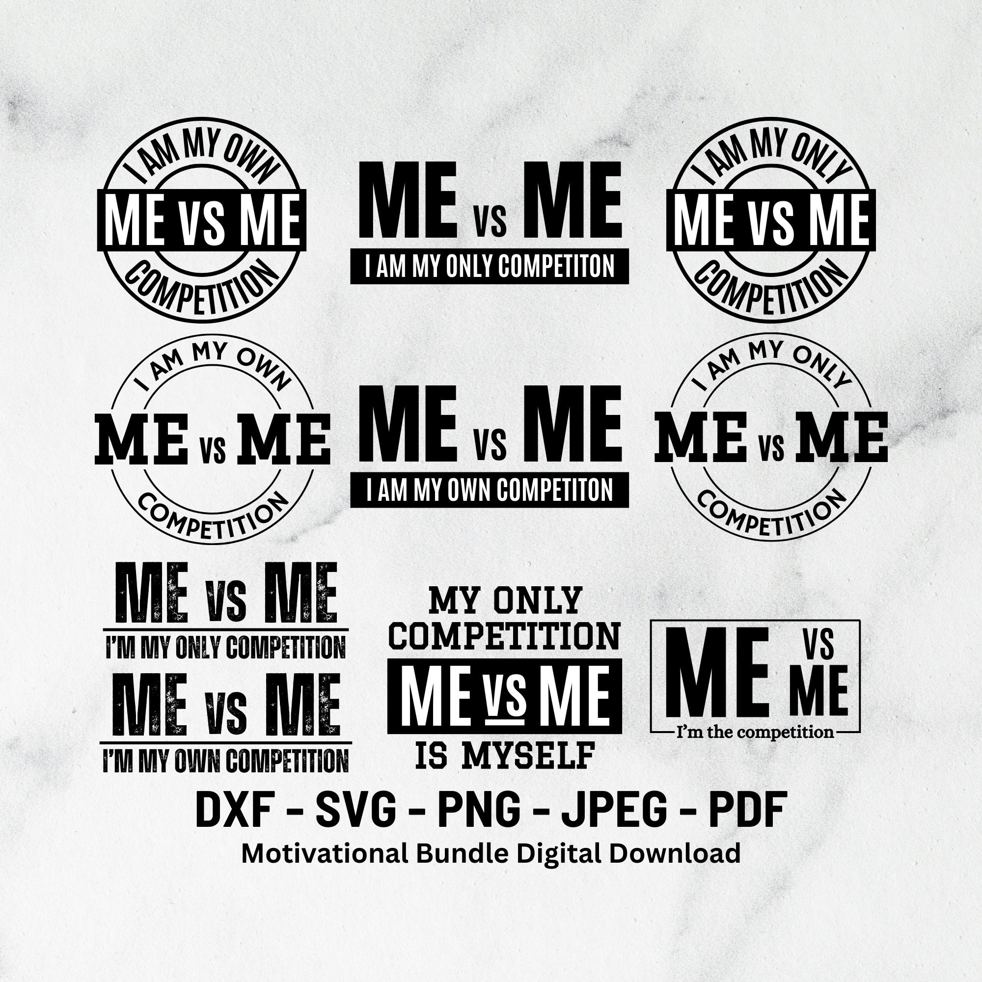 Me Vs Me Svg Bundle | I Am My Own Competition Digital | I Am My Only ...