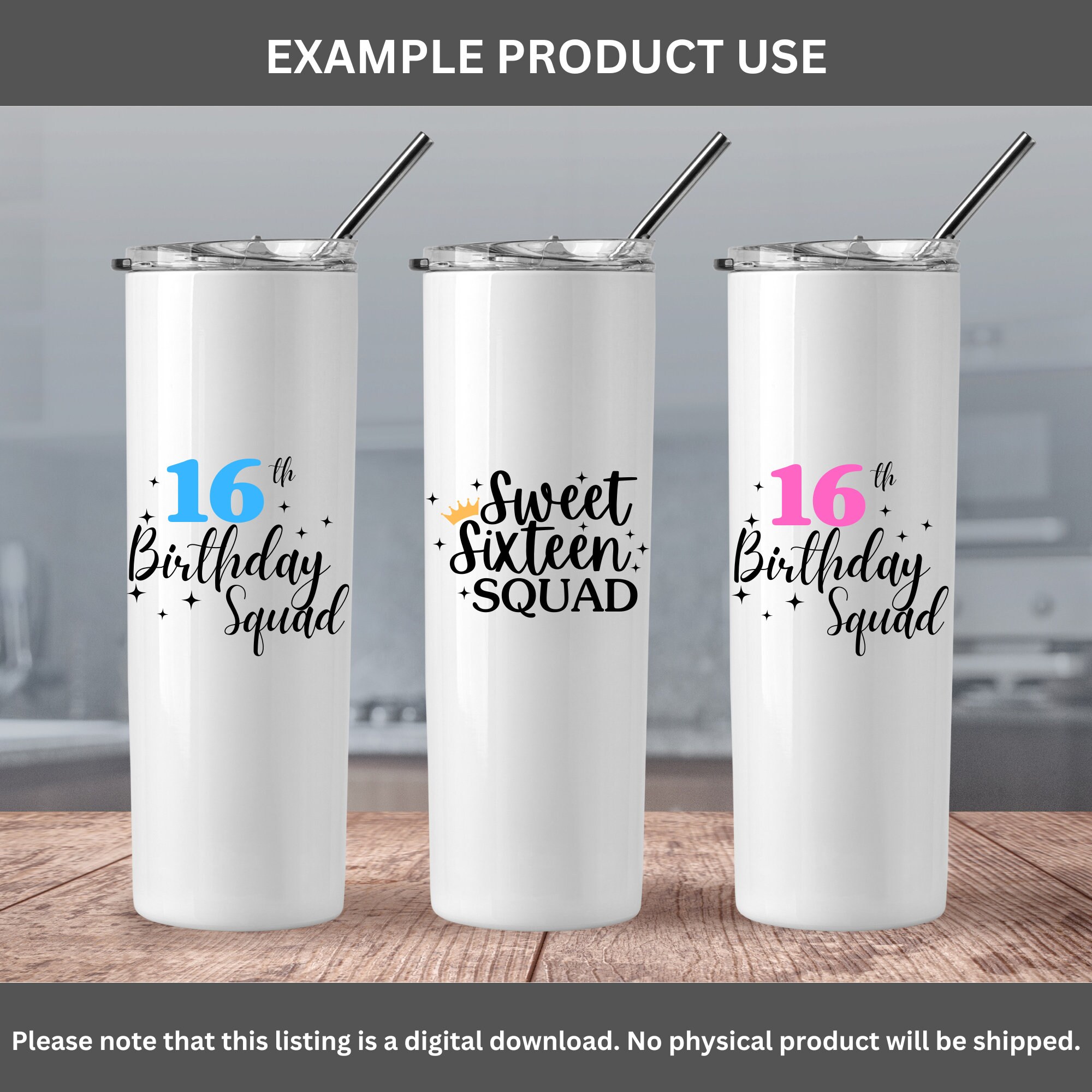 Sweet Sixteen Birthday SVG Bundle, 16th Birthday Clipart (dxf, Png ...
