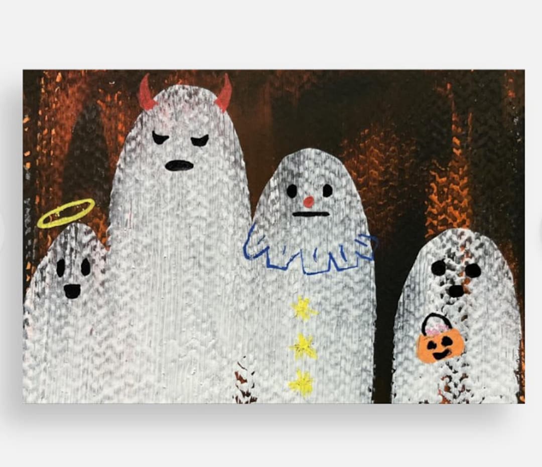 Cute Ghost Postcard - Etsy