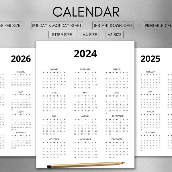2024 2025 Pocket Calendar - Etsy