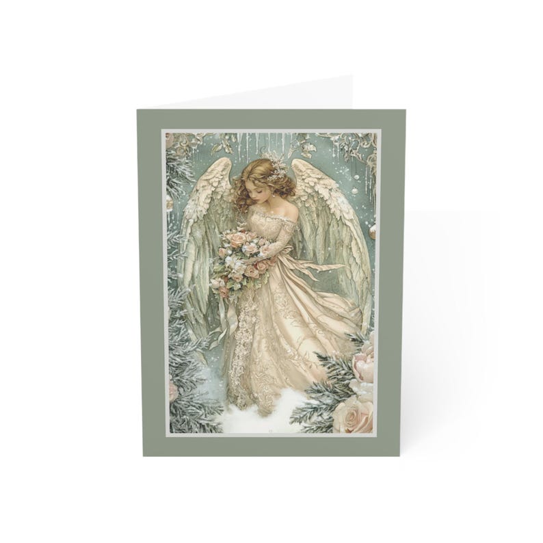 Angel Christmas Card – Single or Multi-pack Options – Roses & Peaceful ...