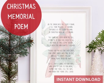 Christmas Cardinal Memorial Poem - Etsy