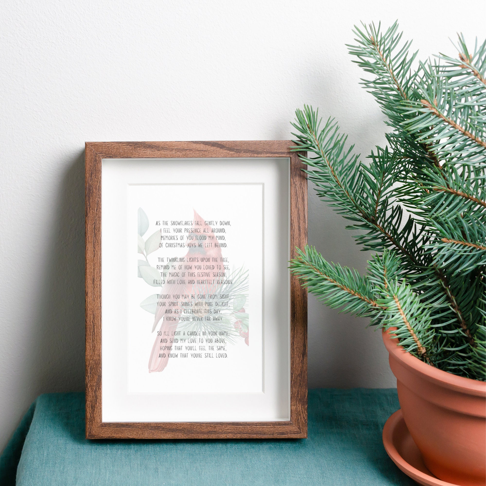 Cardinal Memory Poem Christmas Memorial Cardinal Silhouette Bird ...